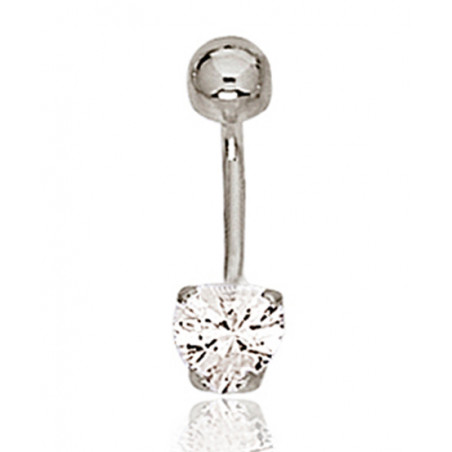 Piercing nombril or blanc 18 carats et diamant 0,40 carat