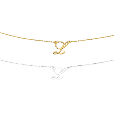 Collier "initiale" or jaune ou blanc 18 carats personnalisable﻿ sur ...